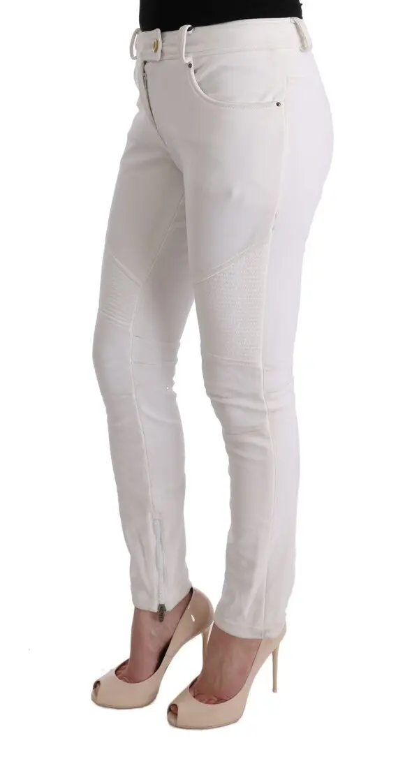 Ermanno Scervino Cotton Slim Fit Trousers - White