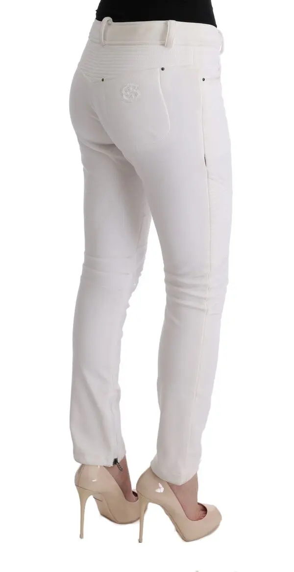 Ermanno Scervino Cotton Slim Fit Trousers - White