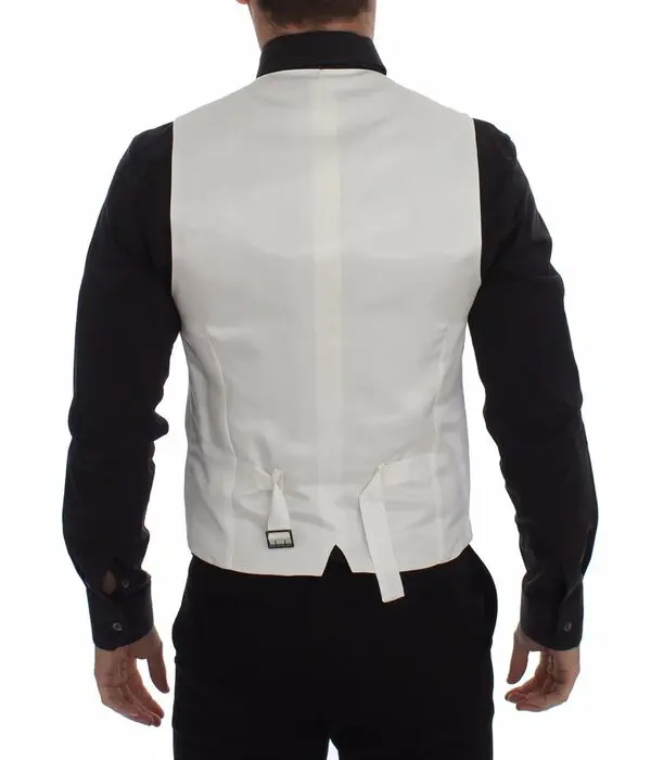 Dolce & Gabbana Cotton-silk Blend Dress Vest - White