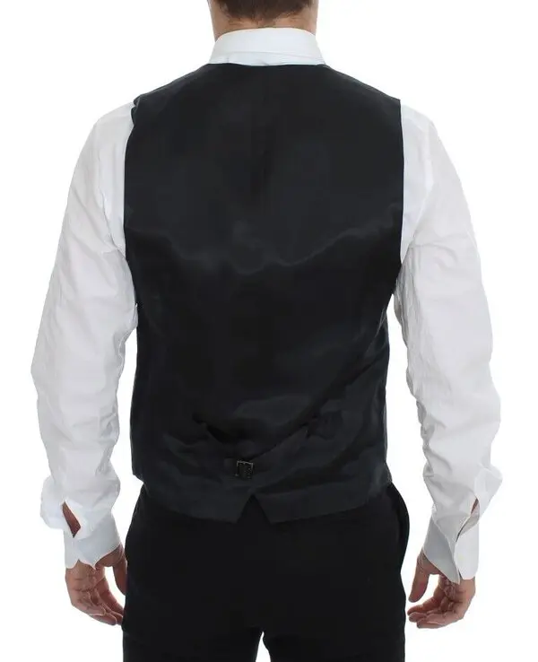 Dolce & Gabbana Wool Striped Single Breasted Vest - Gray