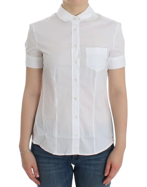 John Galliano Cotton Stretch Shirt Top - White