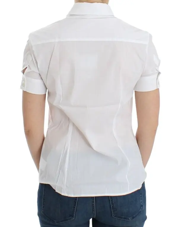 John Galliano Cotton Stretch Shirt Top - White