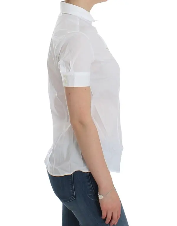 John Galliano Cotton Stretch Shirt Top - White