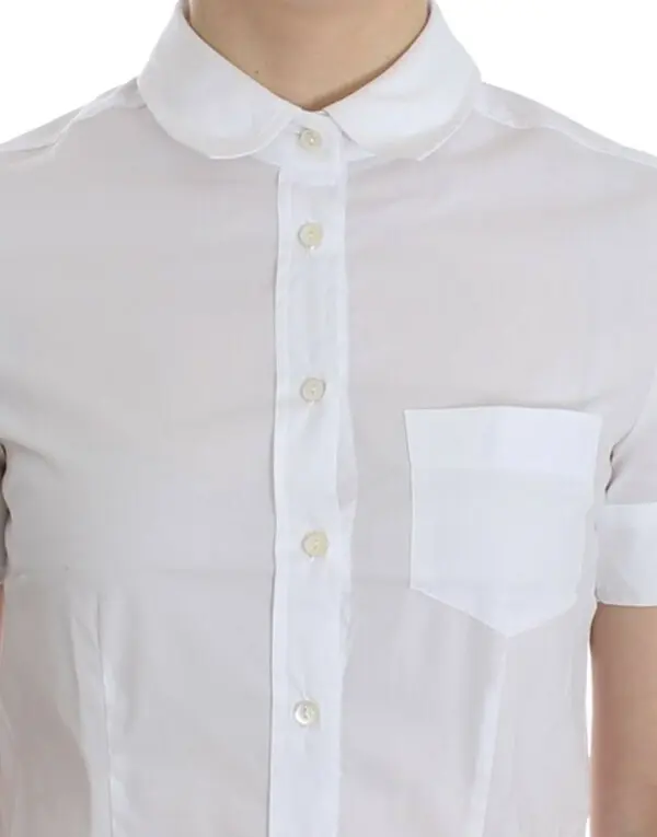 John Galliano Cotton Stretch Shirt Top - White