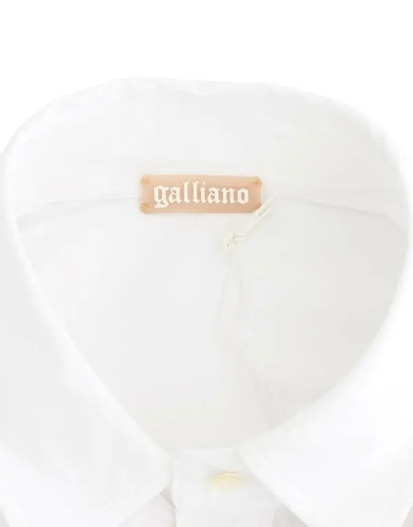 John Galliano Cotton Stretch Shirt Top - White