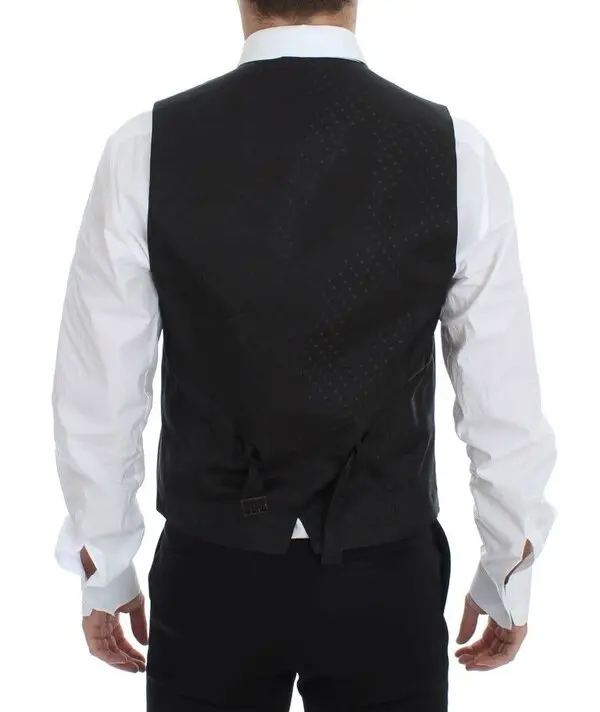 Dolce & Gabbana Wool And Silk-blend Single-breasted Vest - Black