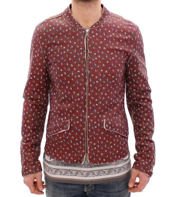 Dolce & Gabbana Leather Boxer Print Jacket