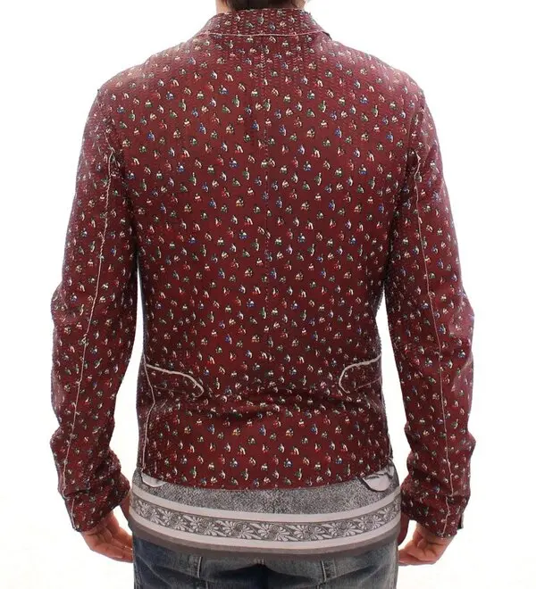 Dolce & Gabbana Leather Boxer Print Jacket