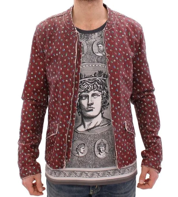 Dolce & Gabbana Leather Boxer Print Jacket