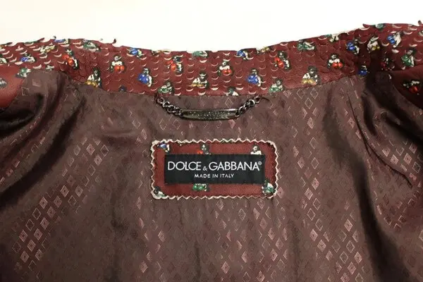 Dolce & Gabbana Leather Boxer Print Jacket