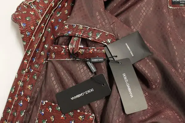 Dolce & Gabbana Leather Boxer Print Jacket