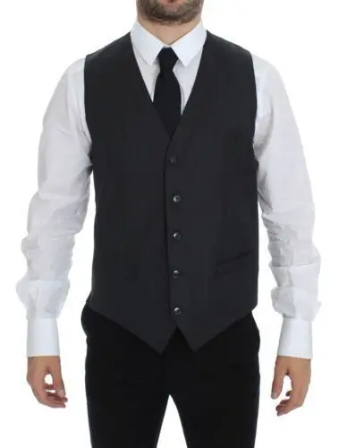 Dolce & Gabbana Wool Formal Dress Vest - Gray