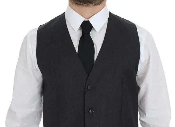 Dolce & Gabbana Wool Formal Dress Vest - Gray