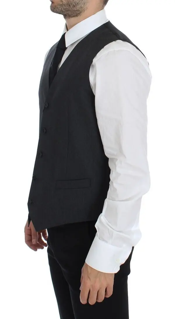 Dolce & Gabbana Wool Formal Dress Vest - Gray
