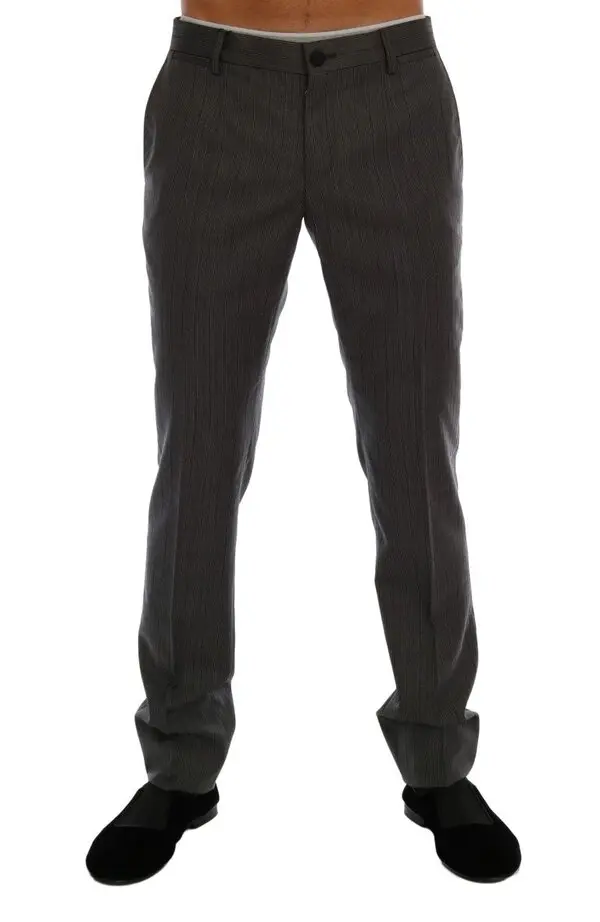 Dolce & Gabbana Wool Striped Trousers - Gray
