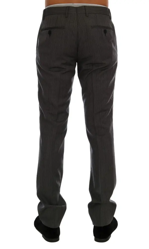 Dolce & Gabbana Wool Striped Trousers - Gray