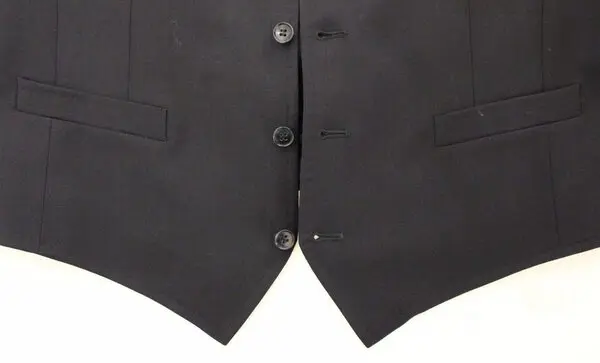 Dolce & Gabbana Single Breasted Cotton Stretch Vest - Blue