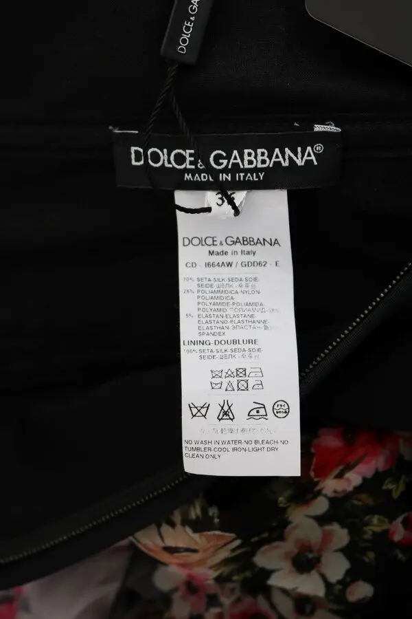 Dolce & Gabbana Floral Printed Silk Blend Stretch Long Dress