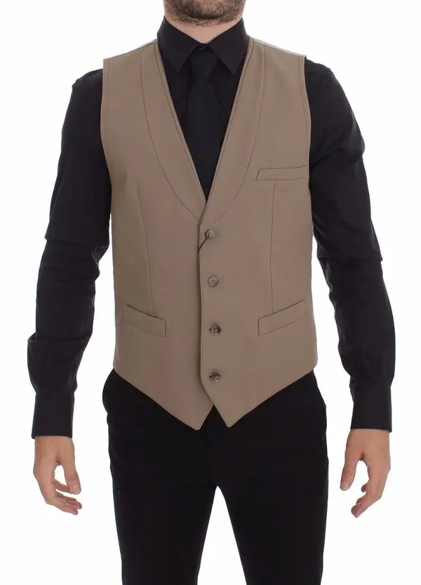 Dolce & Gabbana Cotton Slim Fit Dress Vest