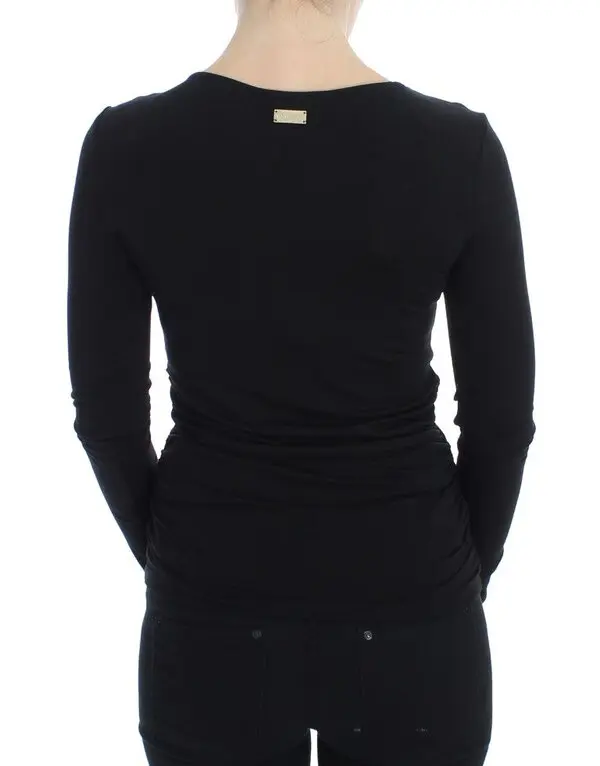 Versace Ruched V-neck Long Sleeve Sweater