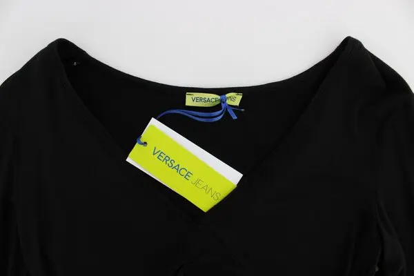 Versace Ruched V-neck Long Sleeve Sweater