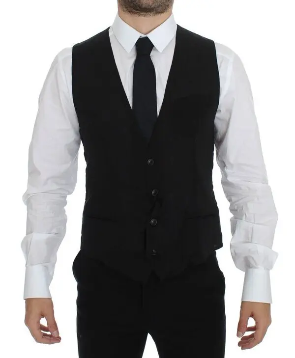 Dolce & Gabbana Wool Dress Vest - Black