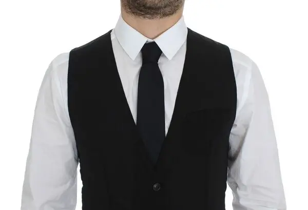 Dolce & Gabbana Wool Dress Vest - Black