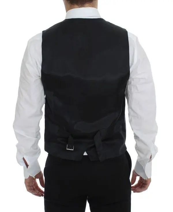 Dolce & Gabbana Striped Wool Single-breasted Vest
