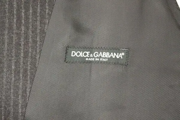 Dolce & Gabbana Striped Wool Single-breasted Vest