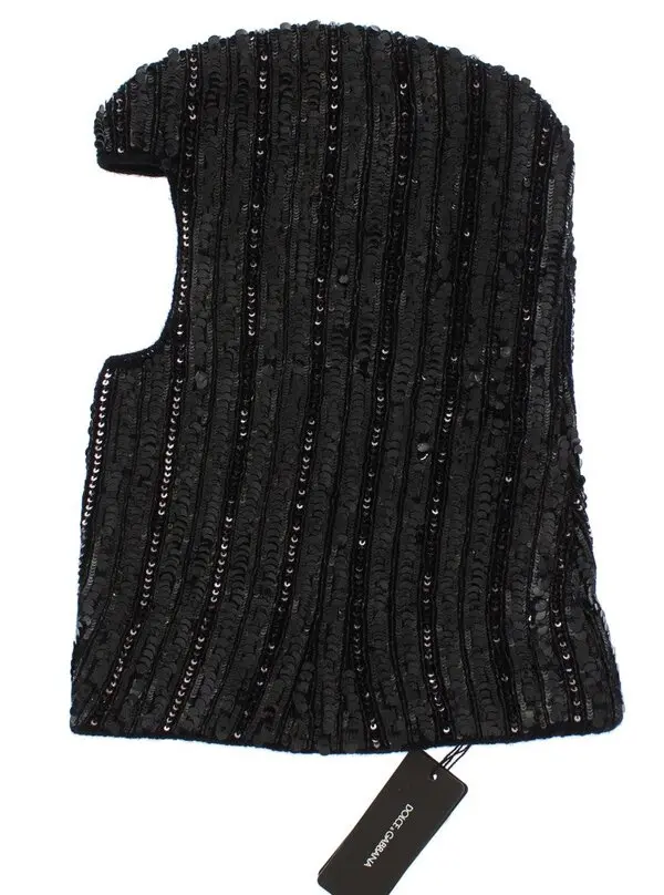 Dolce & Gabbana Knitted Sequin Hood Scarf Hat