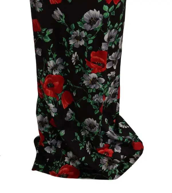 Dolce & Gabbana Floral Print Stretch Sheath Long Dress