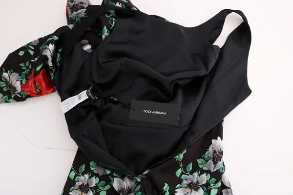 Dolce & Gabbana Floral Print Stretch Sheath Long Dress