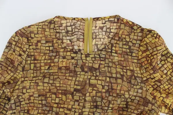 Dolce & Gabbana Mosaic Print Silk Blouse