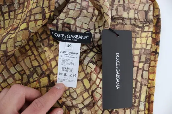 Dolce & Gabbana Mosaic Print Silk Blouse