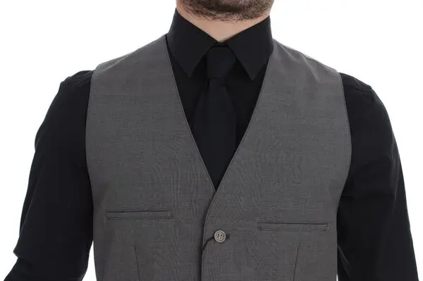 Dolce & Gabbana Cotton Slim-fit Dress Vest - Gray
