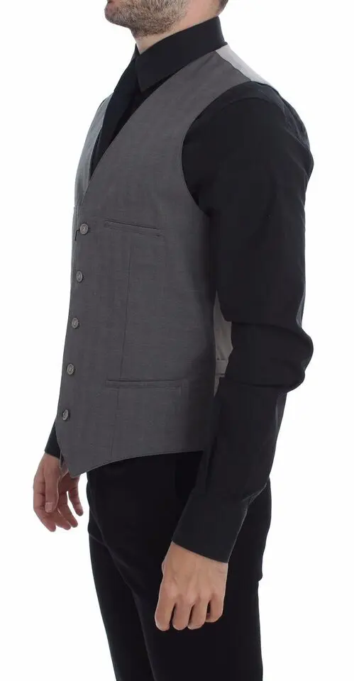 Dolce & Gabbana Cotton Slim-fit Dress Vest - Gray
