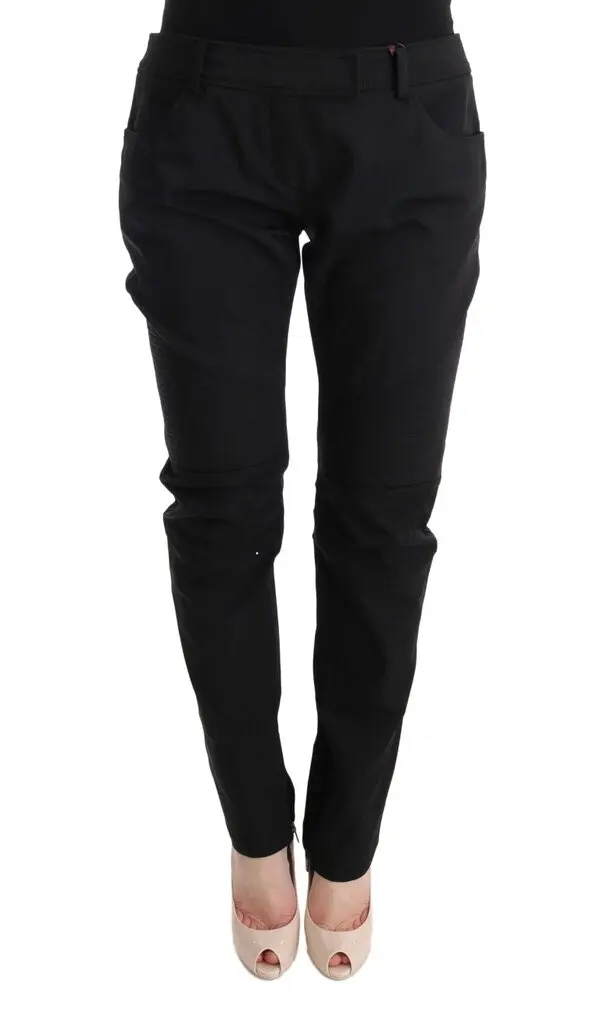 Ermanno Scervino Slim Fit Cotton Trousers - Black