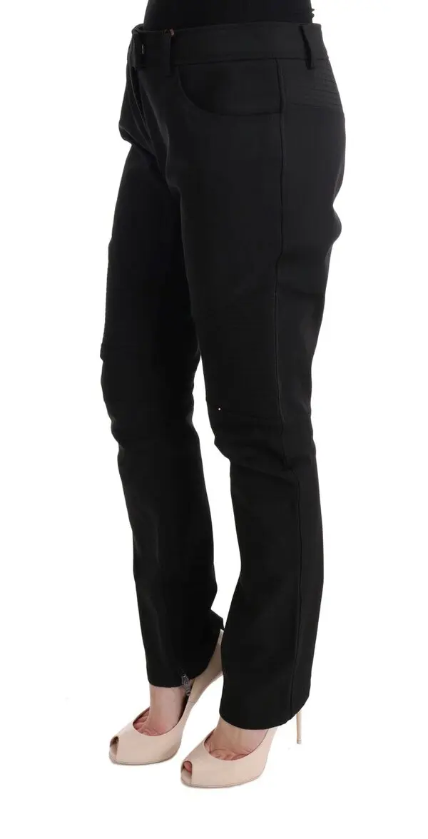 Ermanno Scervino Slim Fit Cotton Trousers - Black