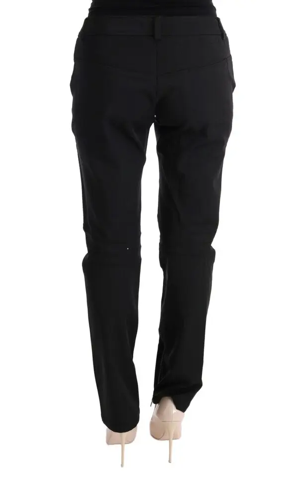 Ermanno Scervino Slim Fit Cotton Trousers - Black