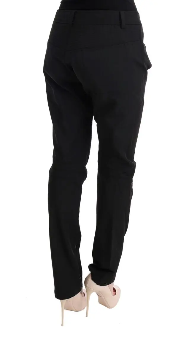 Ermanno Scervino Slim Fit Cotton Trousers - Black
