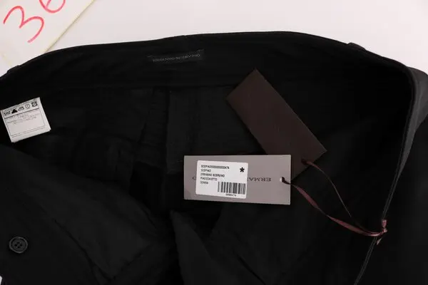Ermanno Scervino Slim Fit Cotton Trousers - Black