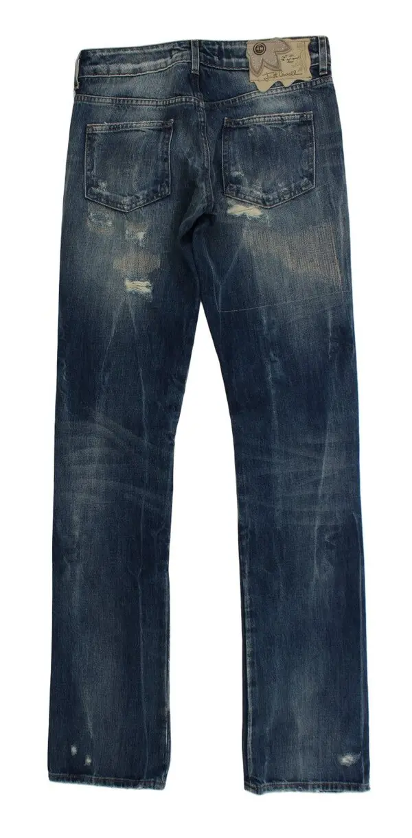 Roberto Cavalli Torn Straight Fit Jeans