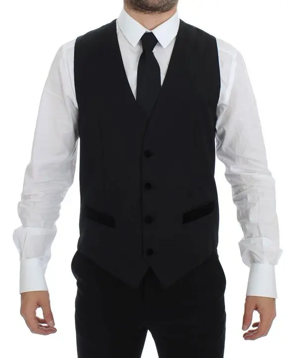 Dolce & Gabbana Wool Formal Vest - Black