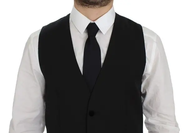 Dolce & Gabbana Wool Formal Vest - Black