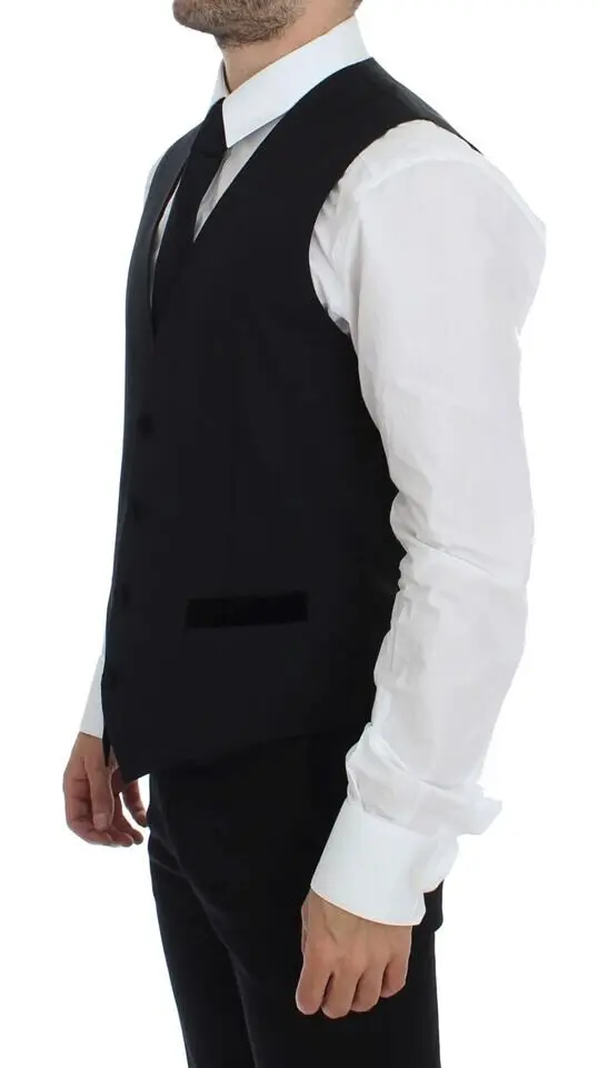 Dolce & Gabbana Wool Formal Vest - Black
