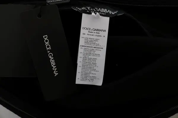 Dolce & Gabbana Crystal Embellished Wool Shift Dress