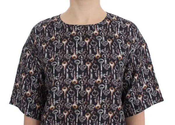 Dolce & Gabbana Printed Silk Blouse - Gray