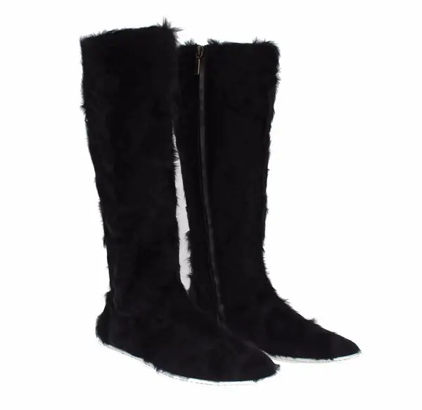 Dolce & Gabbana Xiangao Fur And Leather Flat Boots