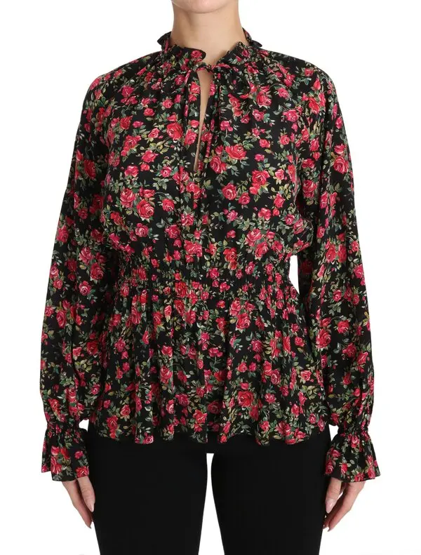 Dolce & Gabbana Floral Print Silk Top
