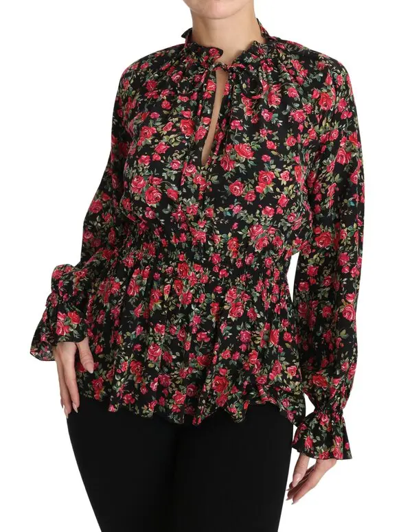 Dolce & Gabbana Floral Print Silk Top